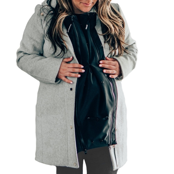 Makemybellyfit | Jackets & Coats | Womens Gray Maternity Coat Extender ...